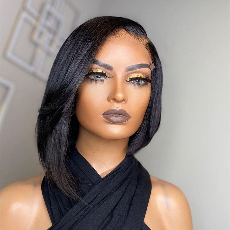 Side Parted Lace Closure 5x5 Bob Straight Wig Short Hair Wigs ...